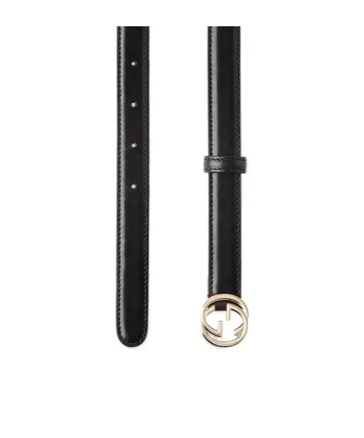 Gucci Interlocking G Buckle Belt - Black