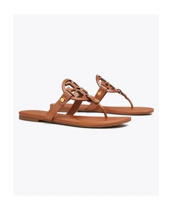 Tory Burch Logo Thong Flat Sandals - Brown