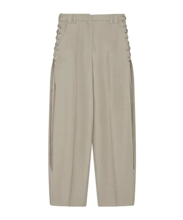 Marella Lace-up Barrel-leg Trousers