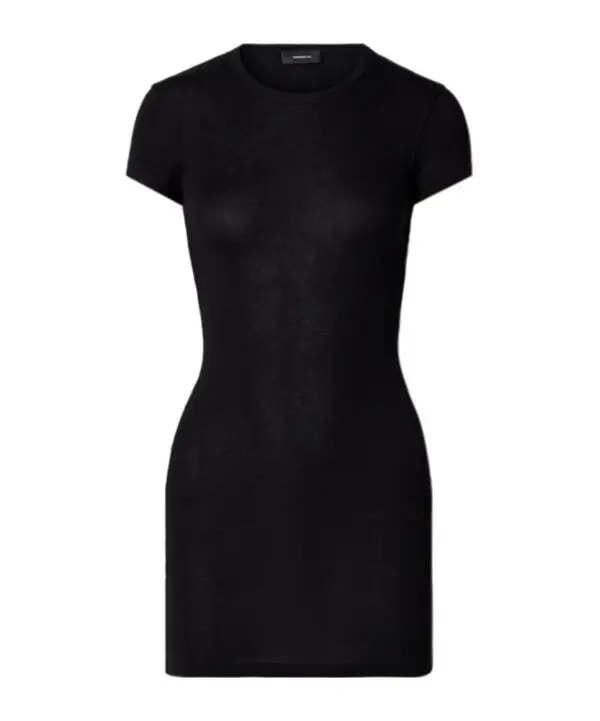 Wardrobe.NYC Ribbed Cotton Mini Dress - Black