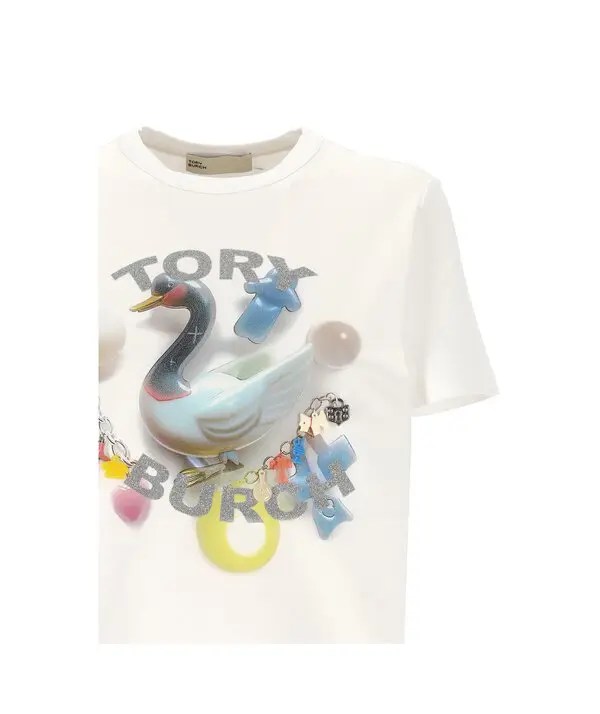 Tory Burch Graphic Printed Crewneck T-shirt - White