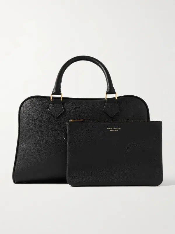 NILI LOTAN Jaclyn Textured Leather Tote - Black