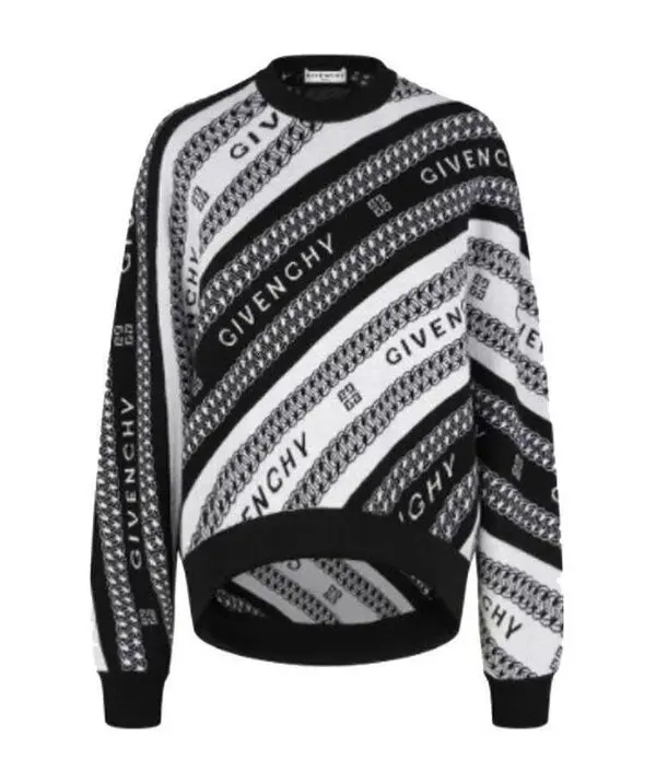 Givenchy Intarsia-logo Crewneck Jumper - Black