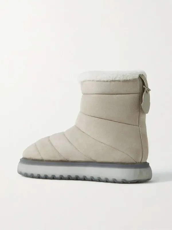 Moncler Hermosa Shearling-lined Suede Ankle Boots