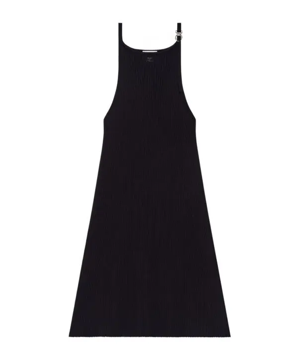COURREGES Rib Knit Dress With Buckle Detail