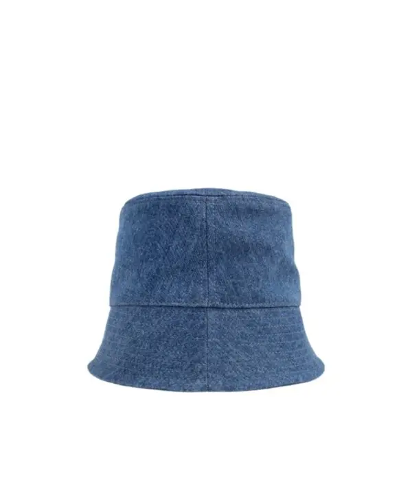Marni Denim Bucket Hat With Floral Appliqu - Blue
