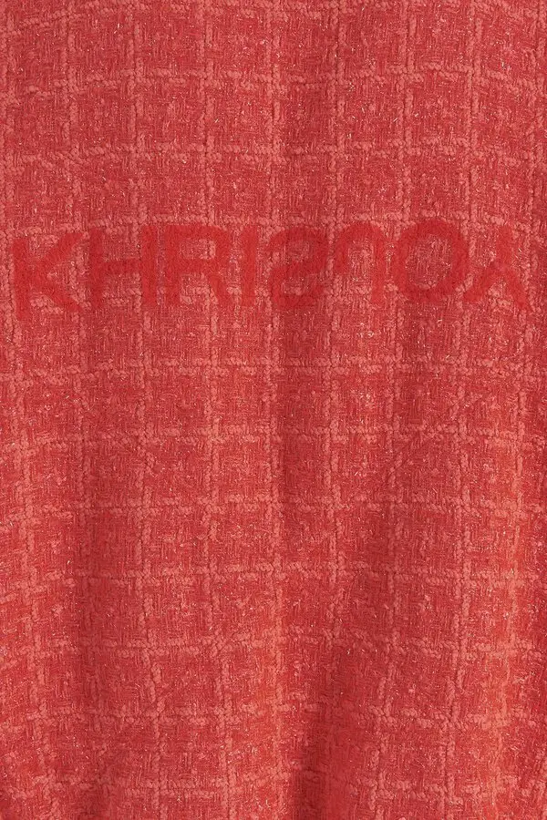 Khrisjoy Tweed Drawstring Hooded Jacket - Brown