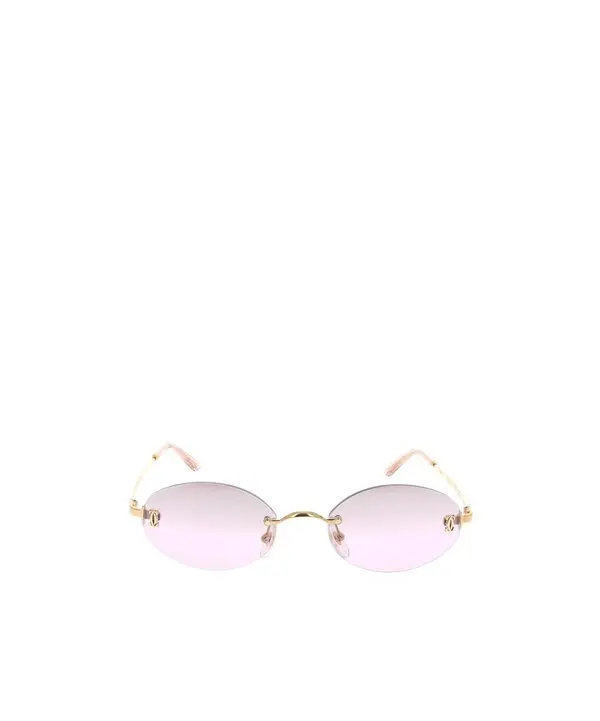 Cartier Oval Rimless Sunglasses - Gold
