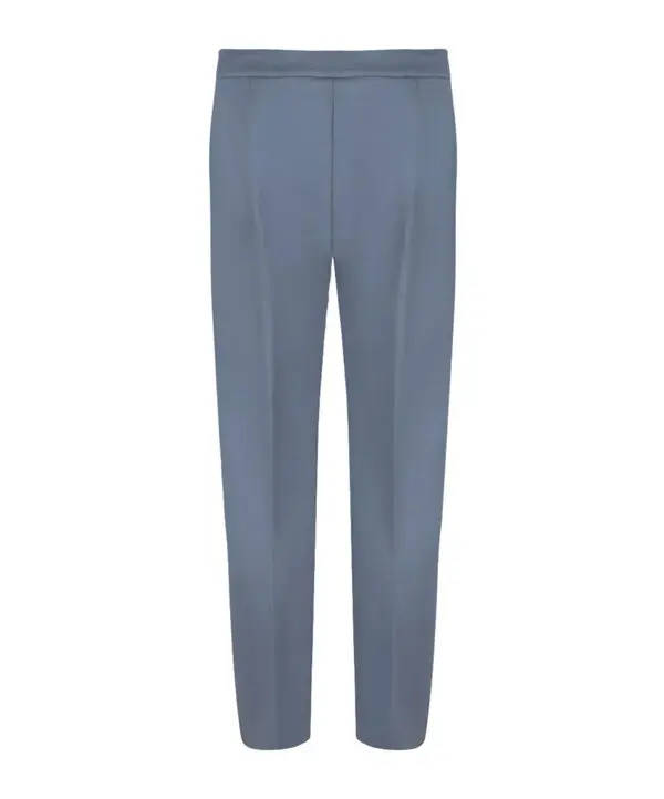 Max Mara Pleat Detailed Tapered Cropped Trousers - Blue