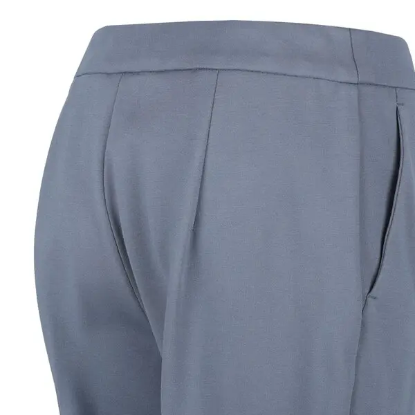 Max Mara Pleat Detailed Tapered Cropped Trousers - Blue