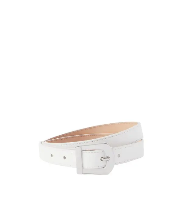 Gabriela Hearst Marija Perforated Leather Belt - White