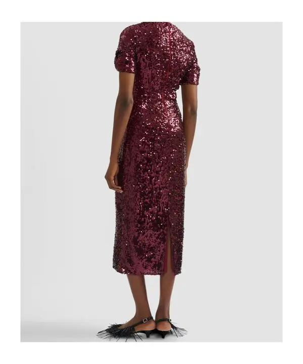 Erdem Embellished Sequined Georgette Midi Dress