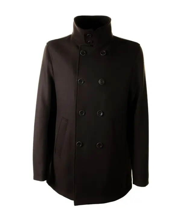 Herno Double-breasted High Neck Jacket - Black