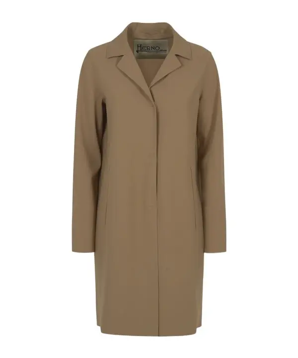 Herno Single-breasted Long-sleeved Coat - Brown