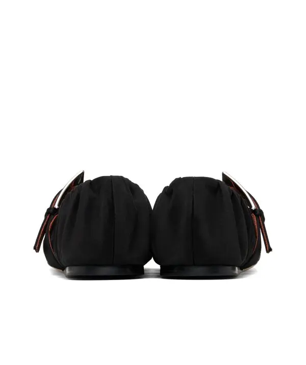 Paris Texas Sveva Plissé Buckle Ballet Flats