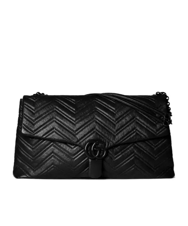 Gucci Gg Marmont Maxi Shoulder Bag - Black