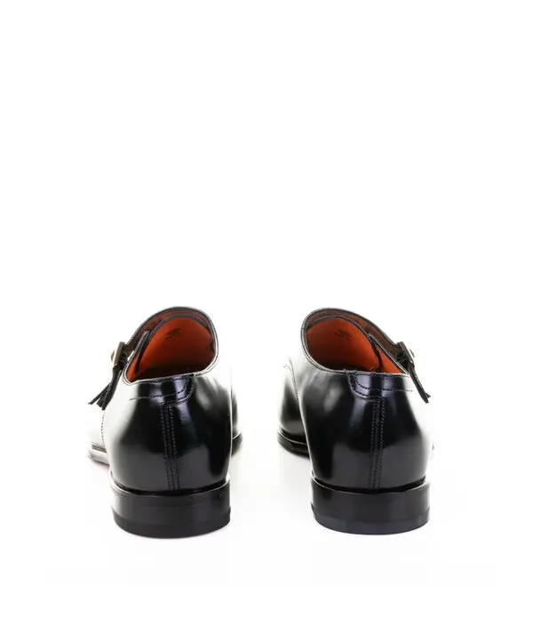 Santoni Axel Monk Strap Loafers - Black