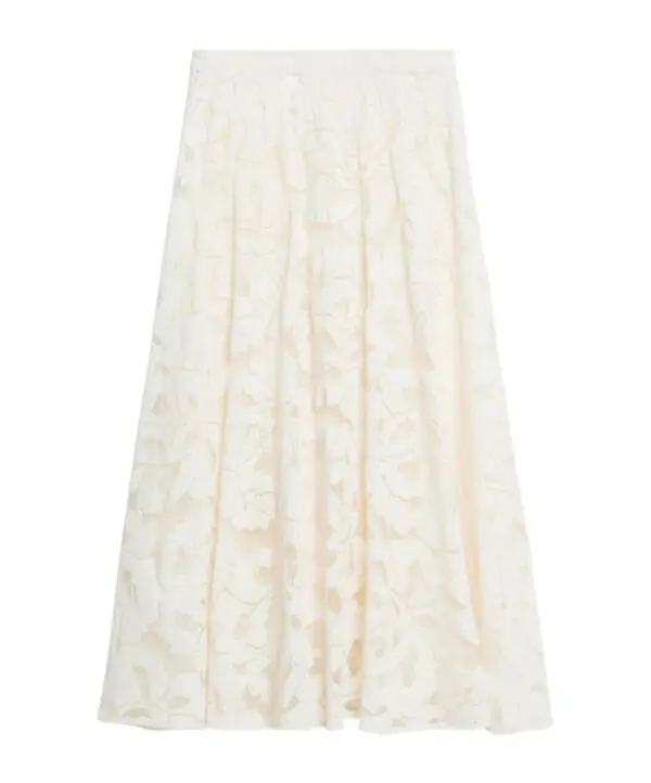 Max Mara High Waist Lace Midi Skirt - No