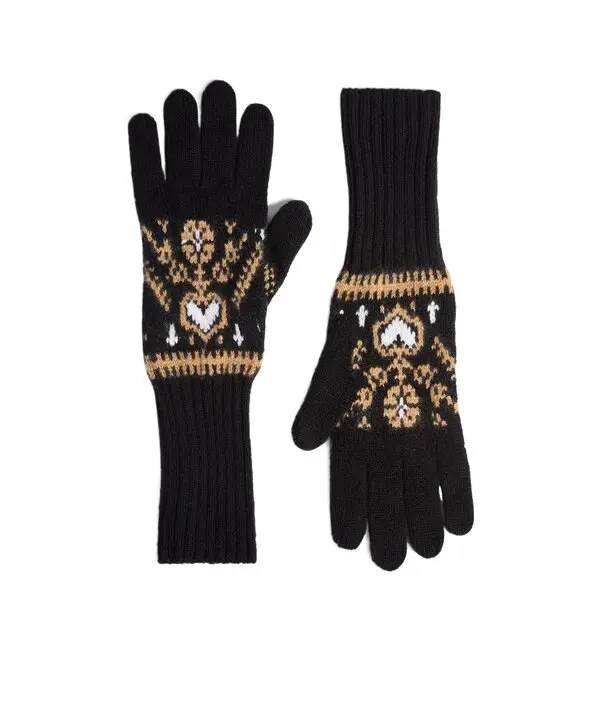 Khaite Domini Gloves - Black And Camel Multi-color