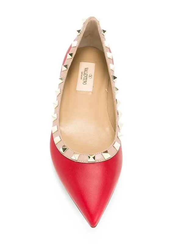 Valentino Garavani Rockstud Ballerina Flats - Red