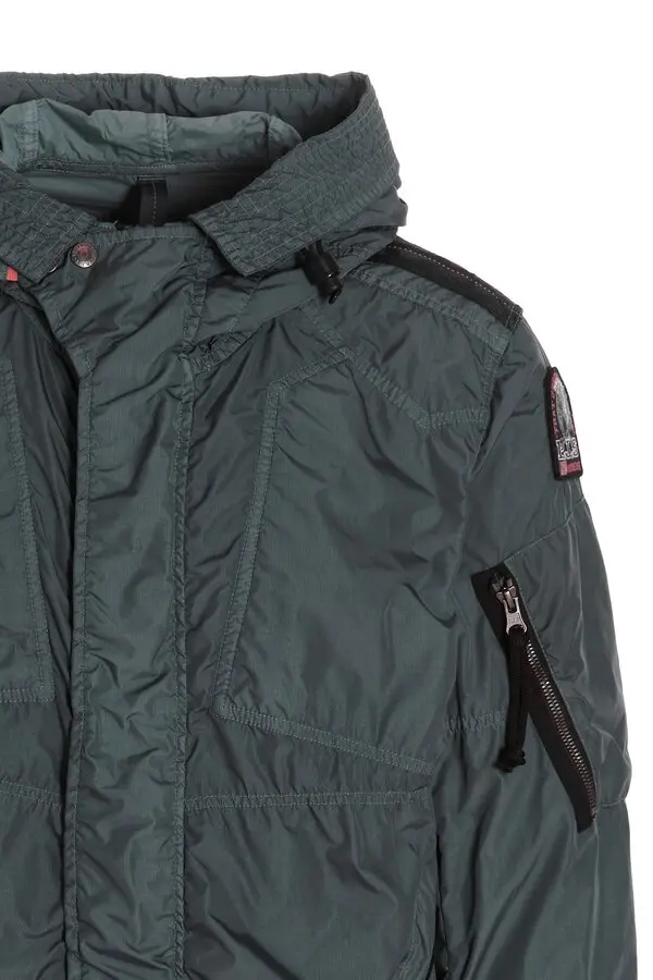 PARAJUMPERS Hooded Long-sleeved Jacket With Logo Patches - Black