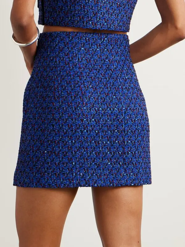 Alessandra Rich Sequined Tweed Mini Skirt
