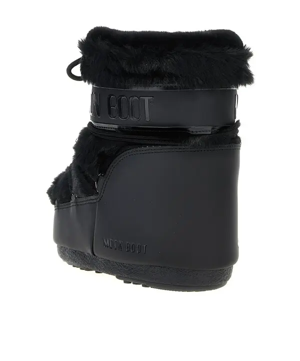 Moon Boot Icon Low Faux-fur Lace-up Boots - Black