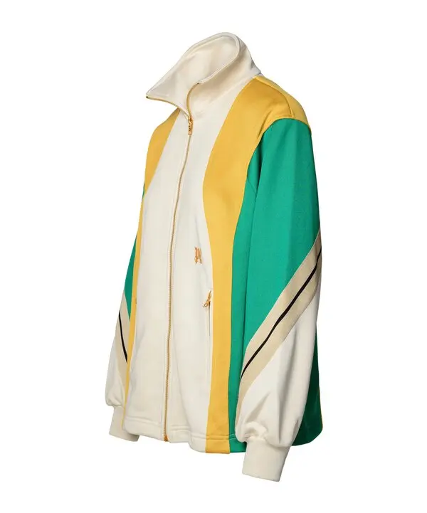 Palm Angels Monogram Embroidered Zipped Sweatshirt - White