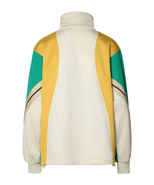 Palm Angels Monogram Embroidered Zipped Sweatshirt - White