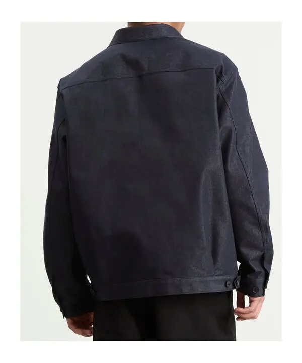 Comme Des Garçons Long-sleeved Collared Jacket With Flap Pockets - Navy