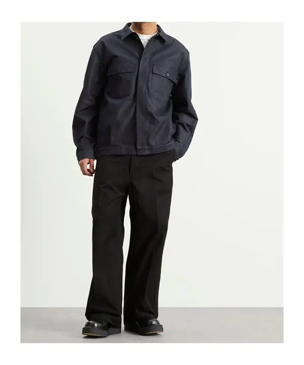 Comme Des Garçons Long-sleeved Collared Jacket With Flap Pockets - Navy