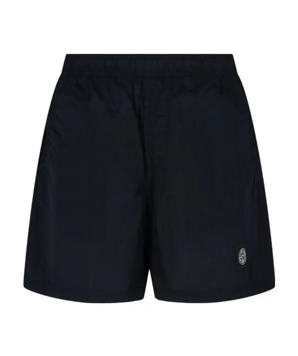 Stone Island Compass Patch Swim Shorts - Blue