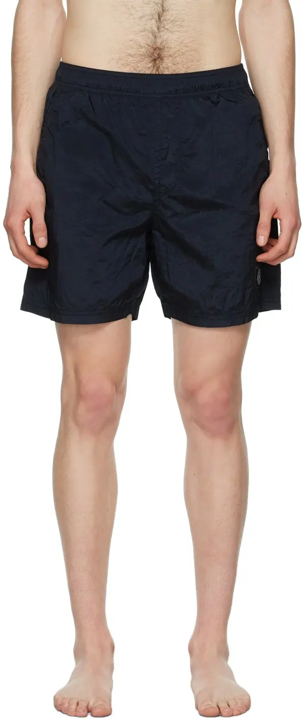 Stone Island Compass Patch Swim Shorts - Blue