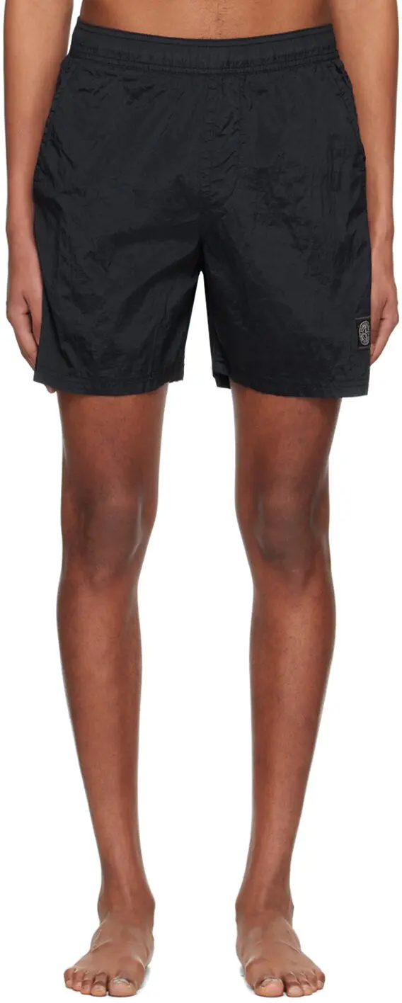 Stone Island Compass Patch Swim Shorts - Blue