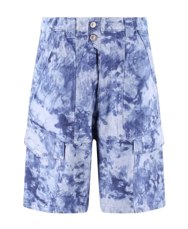 Isabel Marant Étoile Bleached-effect Cargo Shorts - Blue