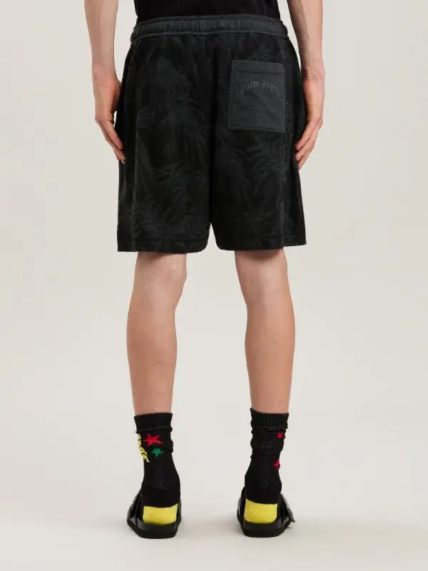 Palm Angels Palm Tree Print Drawstring Shorts