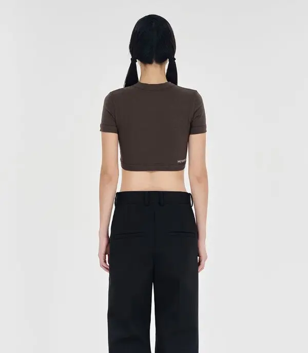 We11Done Pattern Printed Cropped T-shirt