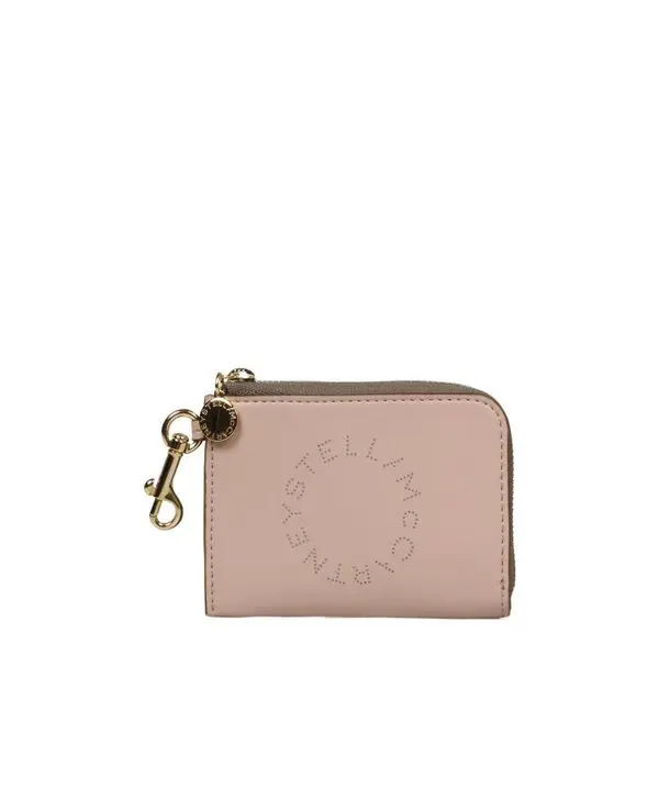 Stella McCartney Logo Perforated Zipped Wallet - Nude