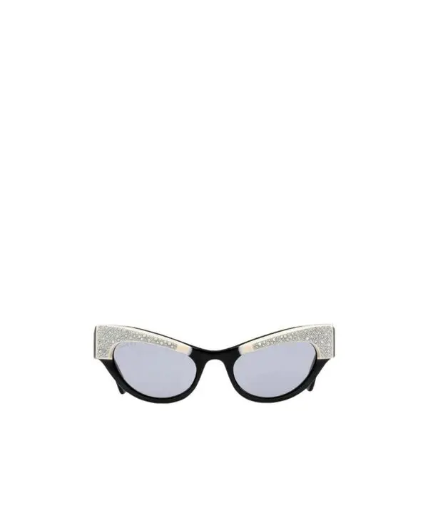 Gucci Cat-eye Frame Sunglasses With Crystal Trim - Blue
