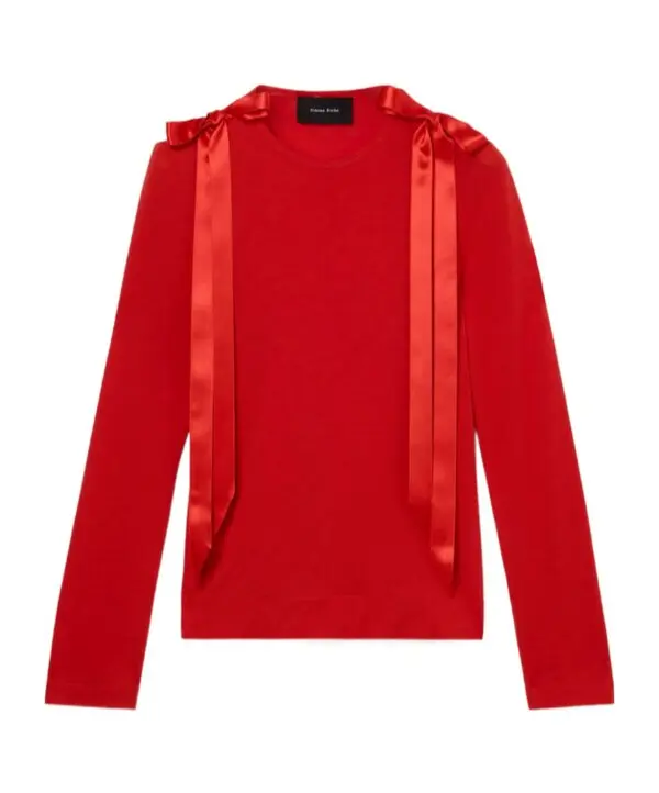 Simone Rocha Long Sleeve T-shirt With Bow Ribbons