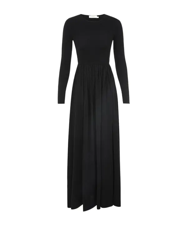 Zimmermann Long-sleeved Maxi Dress With Pleated Skirt