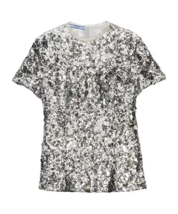 Prada Embroidered Sequin Top