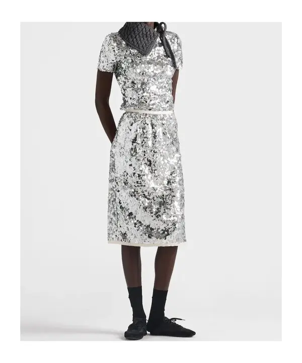 Prada Embroidered Sequin Top