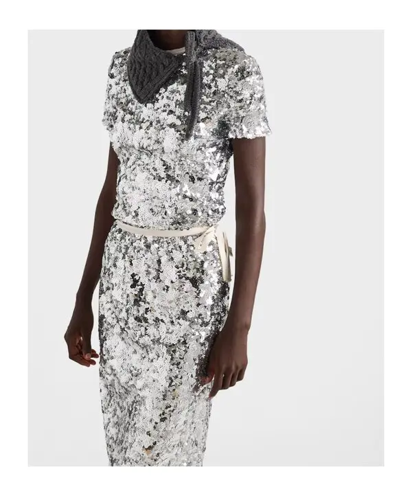 Prada Embroidered Sequin Top
