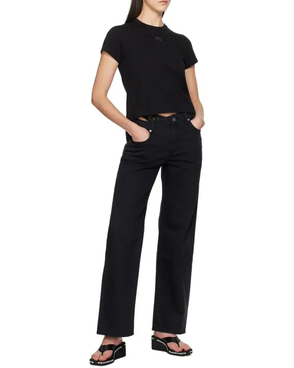 Alexander Wang Dip Side Lace Undie Jeans - Black