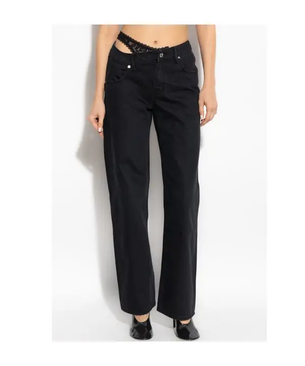 Alexander Wang Dip Side Lace Undie Jeans - Black