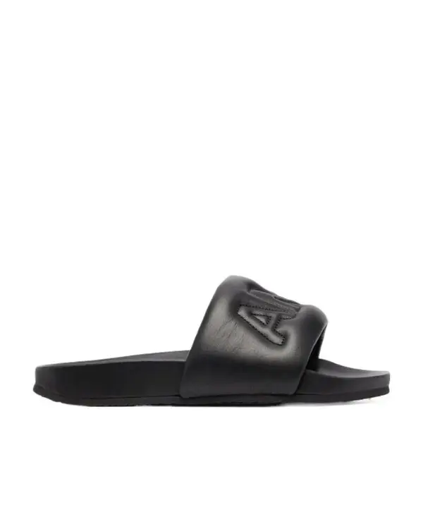 AMBUSH Quilted Lettering Logo Slides - Black
