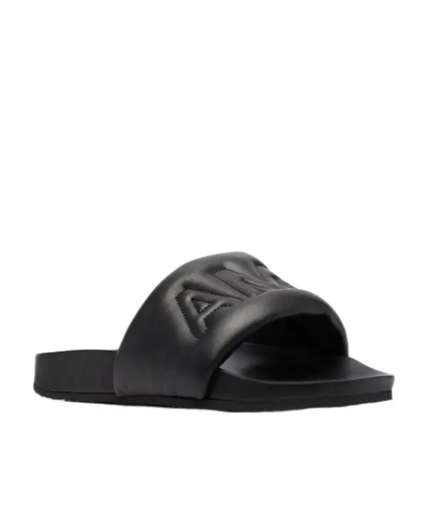 AMBUSH Quilted Lettering Logo Slides - Black