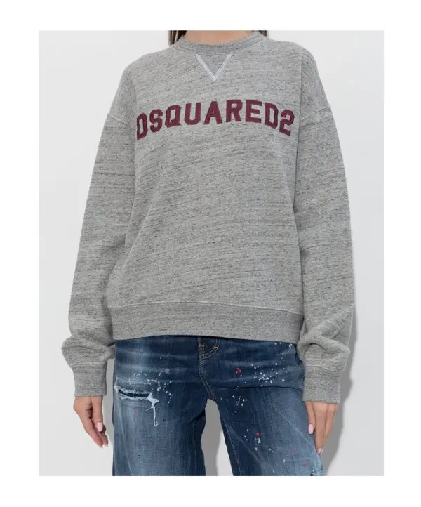 Dsquared2 College Short Wide Fit Crewneck Sweatshirt - Gray