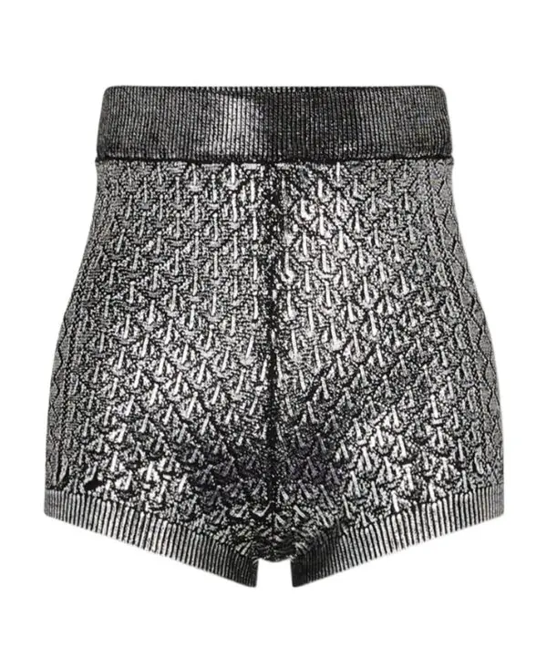 Rabanne Metallic Knitted Mini Shorts